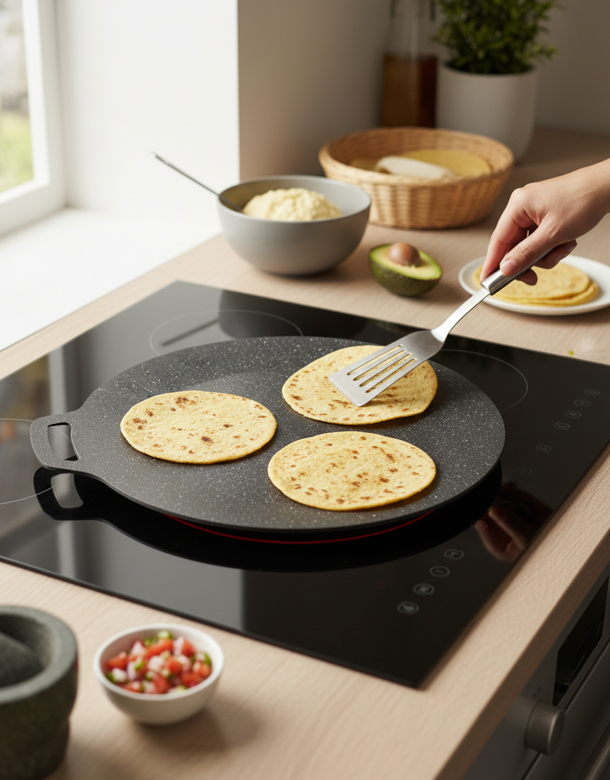 Comal 36cm con Recubrimiento de Granito Antiadherente - Tortillas y ...
